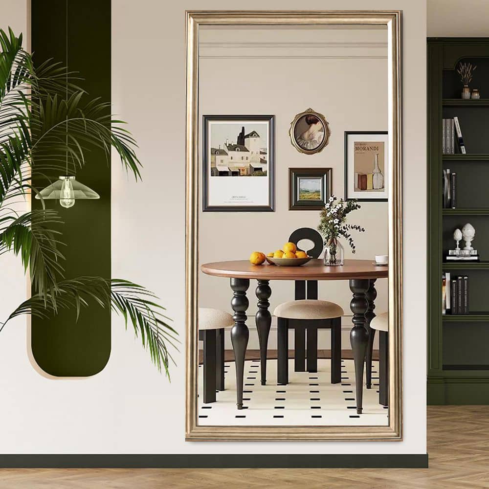 Copper 32 in. W x 70 in. H Rectangle Metal Full Length Mirror with ...