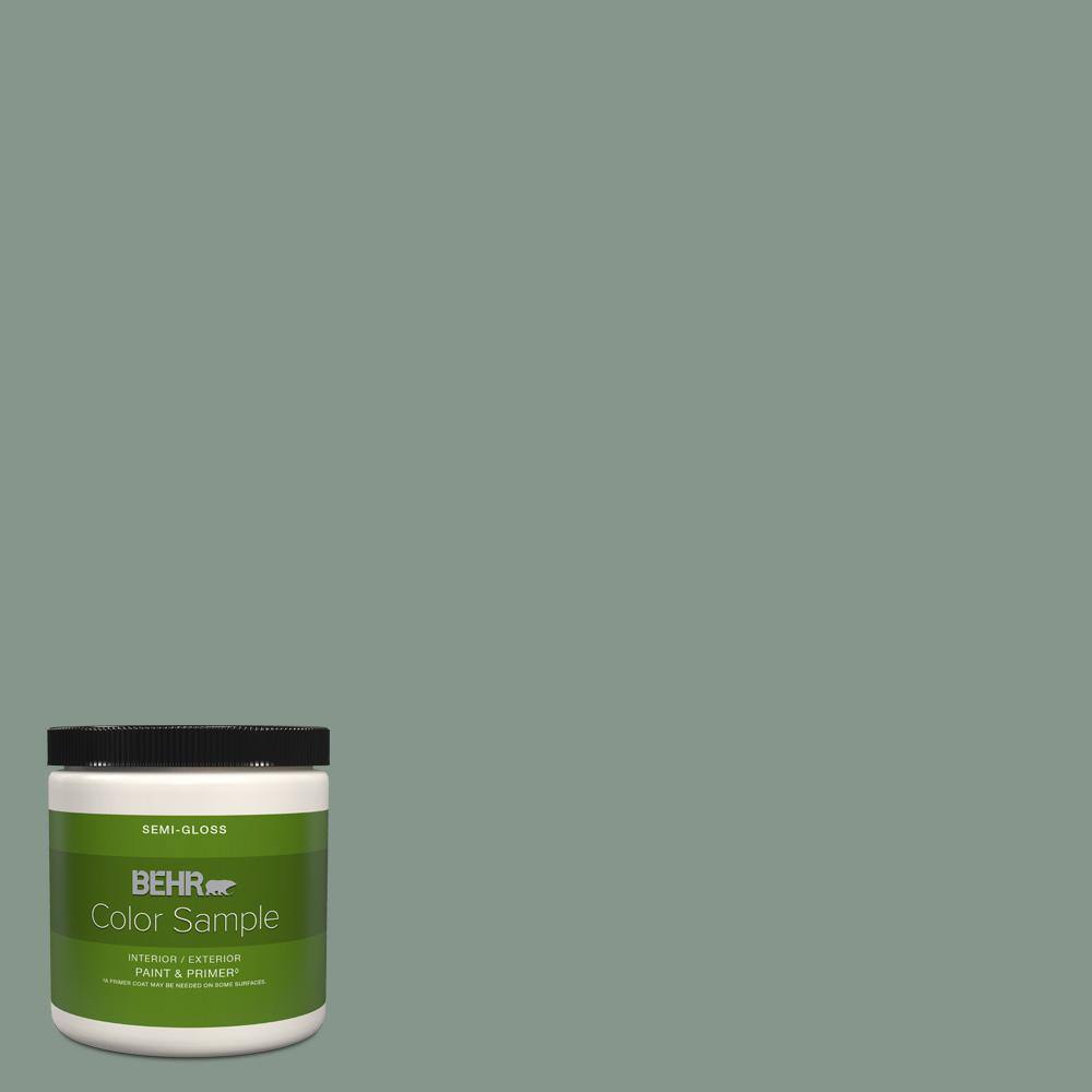 BEHR PREMIUM PLUS 8 oz. #N420-4 Underground Gardens Semi-Gloss Interior ...
