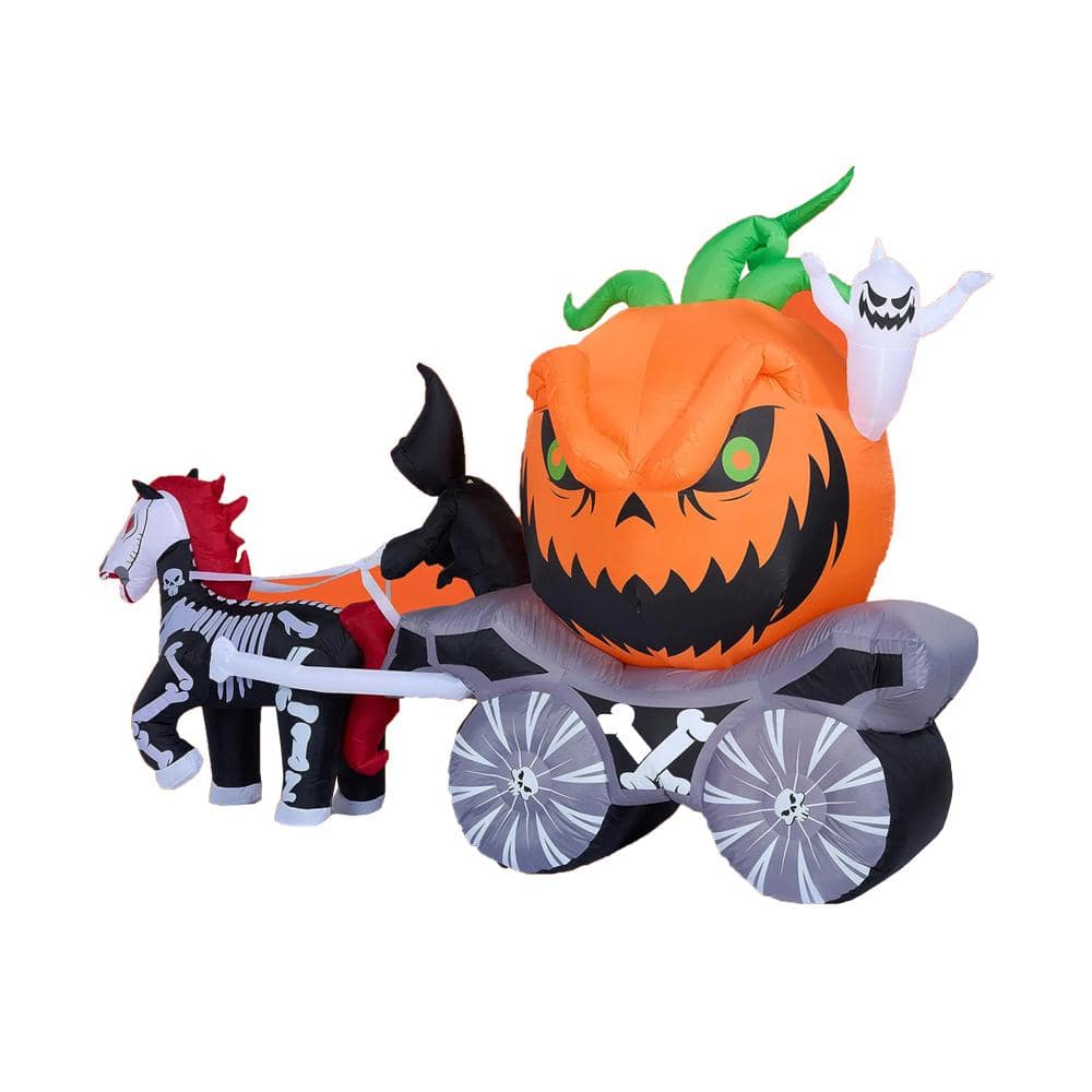 SYNCFUN 8 FT Multicolor Halloween Inflatable Carriage made of Polyester ...