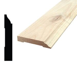 Alexandria Moulding 9/16 in. x 5-1/4 in. x 96 in. Knotty Alder Wood ...