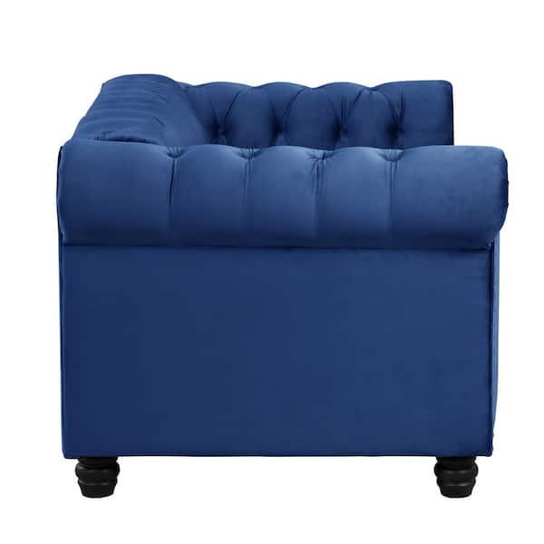 60 in. Velvet Blue Couches 2 Seater Loveseat for Living Room Furniture Sets