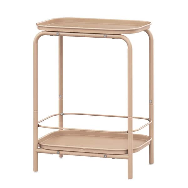 MOEPISY Tan 2-Tier Outdoor Table 0D44CLDMH - The Home Depot