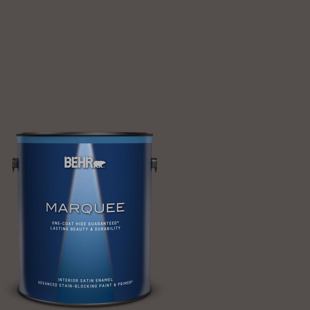BEHR MARQUEE 1 gal. #PPU24-02 Berry Brown Satin Enamel Interior Paint ...