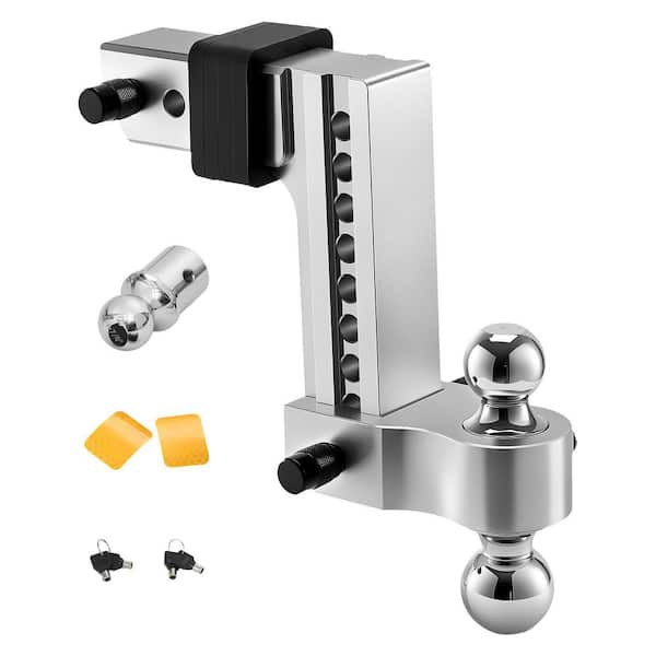 SKYSHALO Adjustable Trailer Hitch, 8 in. Drop Hitch, Tri-Ball Mount for ...