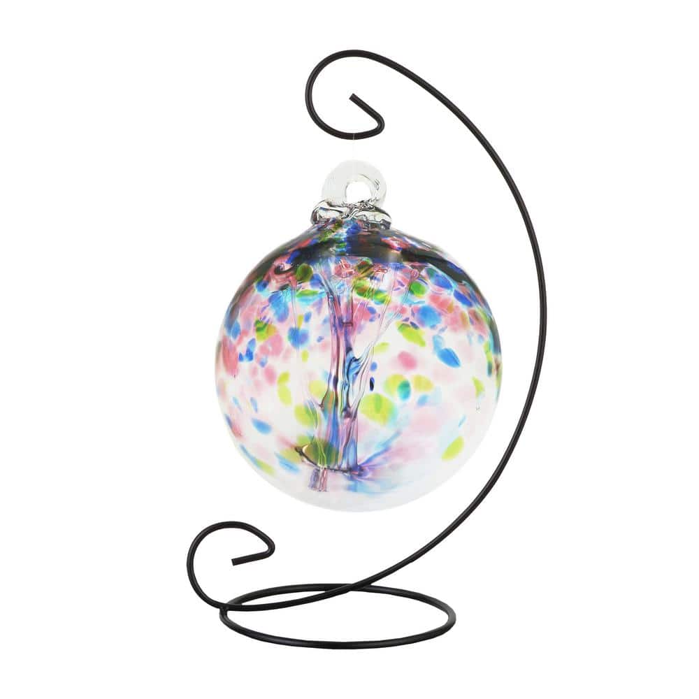 Dale Tiffany Tree Of Life 6 in. Multi-Color Hope Hand Blown Glass Ball ...