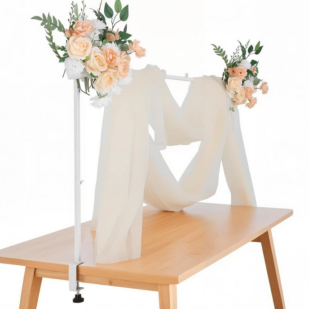 SKYSHALO 13-42 in. Tall Over The Table Rod Stand with Clamps, 28-98 in ...