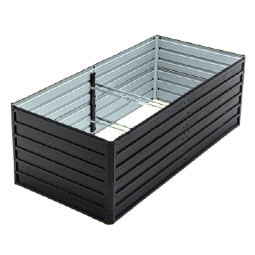 Oyezvary 6 in. L x 3 in. W x 2 in. H Galvanized Raised Garden Bed Black ...