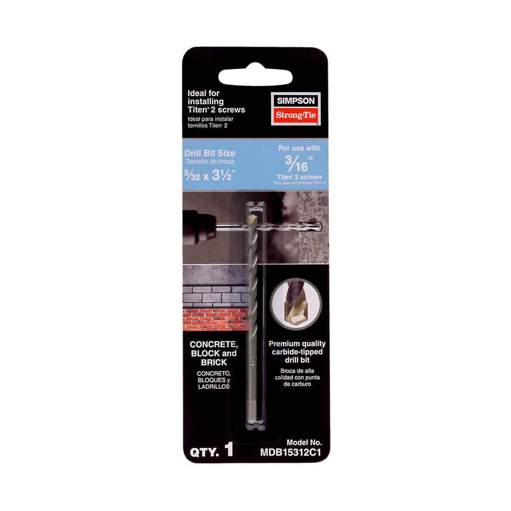 Simpson Strong-Tie MDB 5/32 in. x 3-1/2 in. Carbide Masonry Titen Screw ...