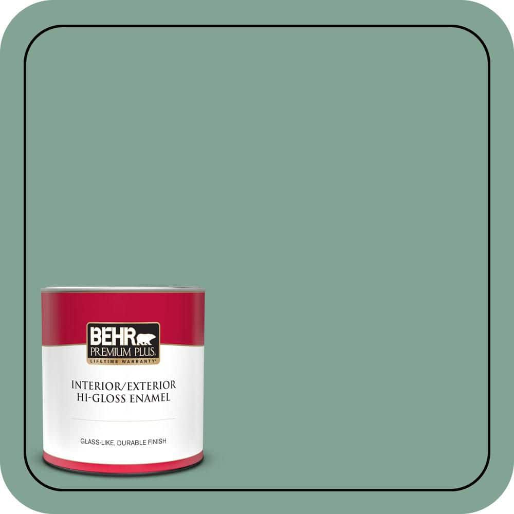 BEHR PREMIUM PLUS 1 qt. #470F-4 Aspen Aura Hi-Gloss Enamel Interior ...