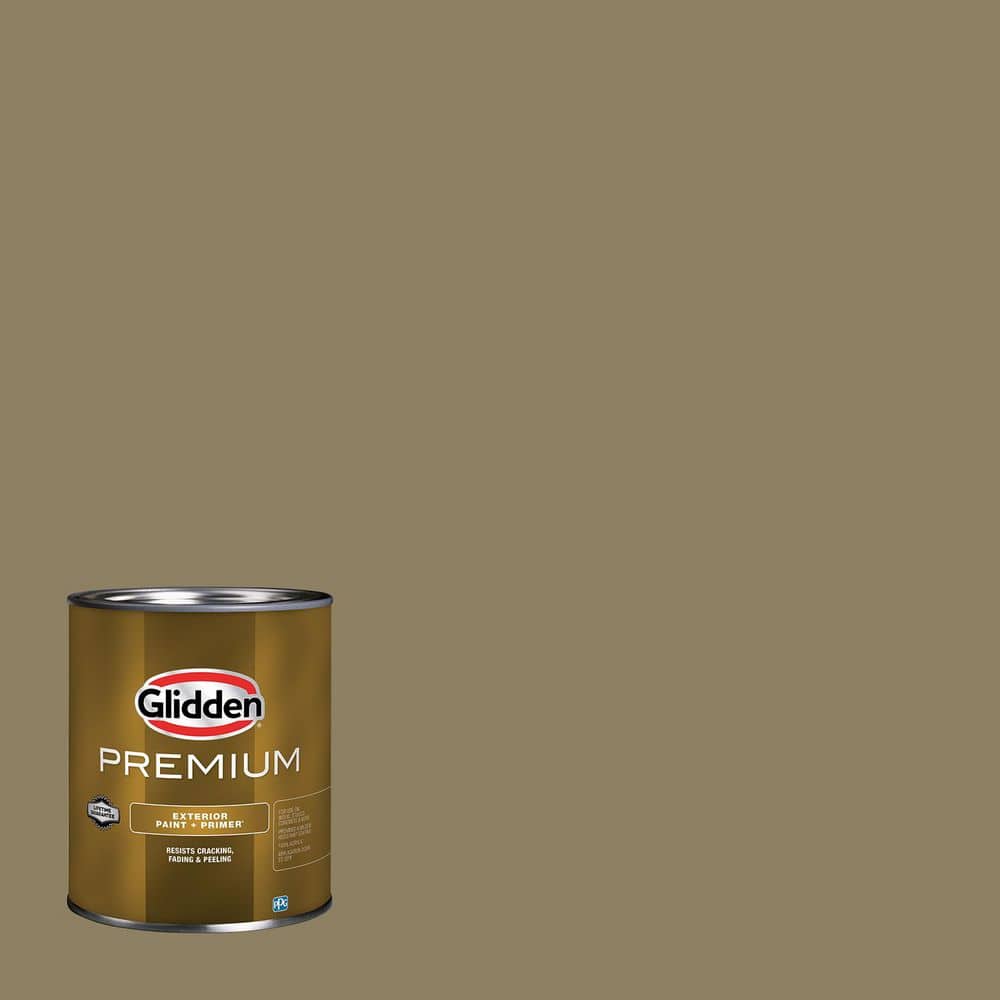 Glidden Premium 1 qt. PPG1026-6 Bronze Statue Satin Exterior Latex ...