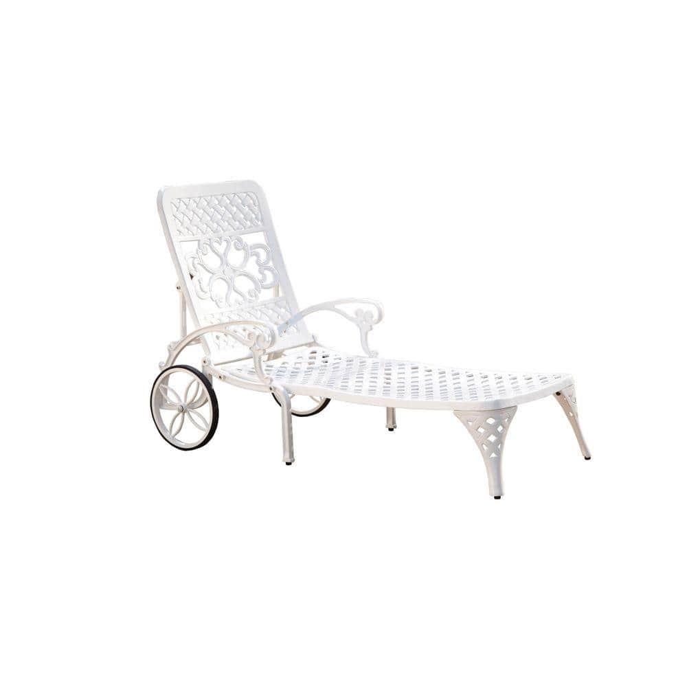 HOMESTYLES Biscayne White Patio Chaise Lounge 5552 83 The Home Depot