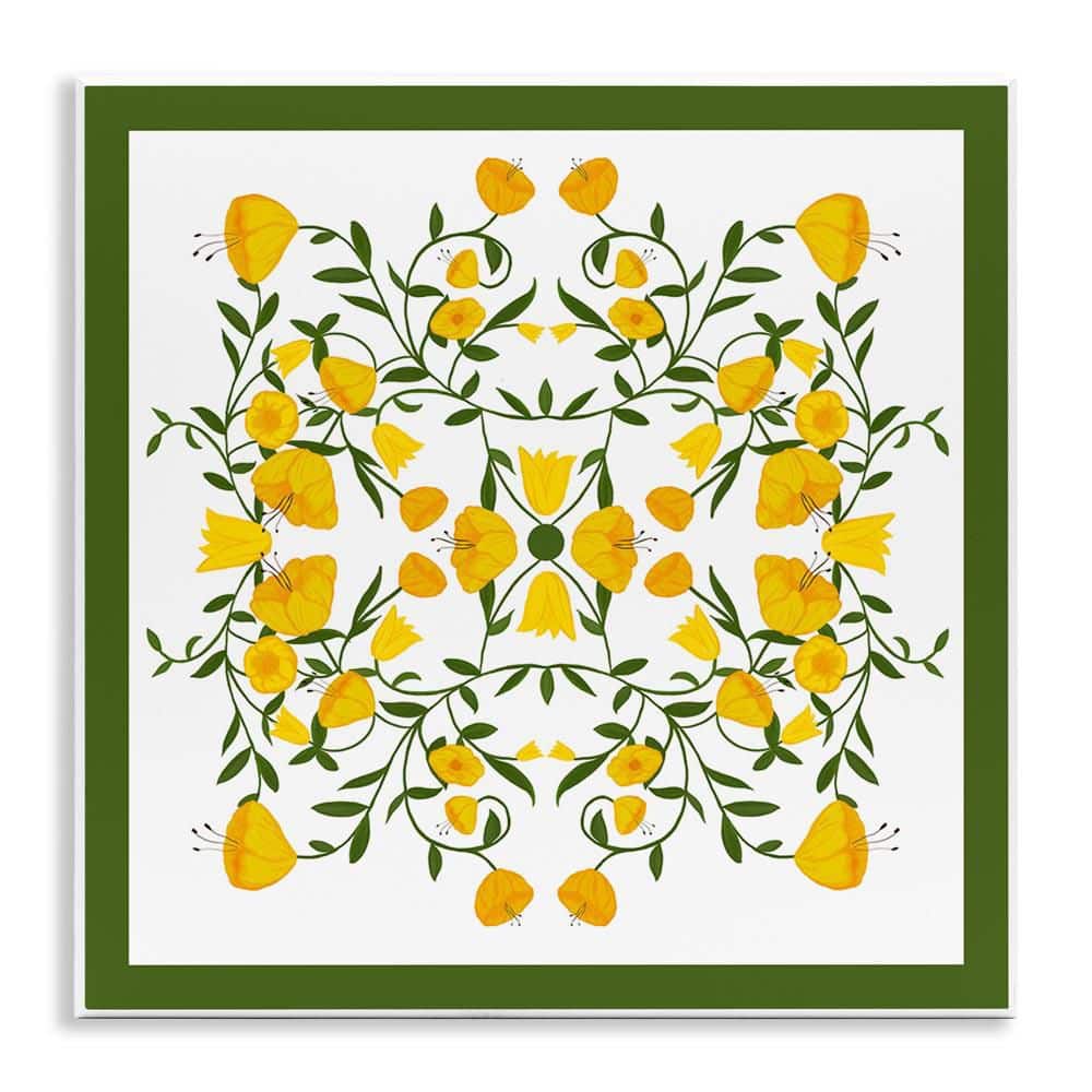 Stupell Industries Golden Blooms Symmetry by Michelle Ingari Designs ...