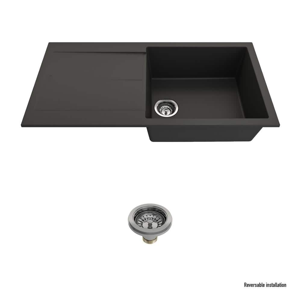 Reviews for BOCCHI Levanzo Matte Black Granite Composite 20 in./39 in ...