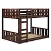 Welwick Designs Walnut Solid Wood Modern Twin Bunk Bed with Integrated ...