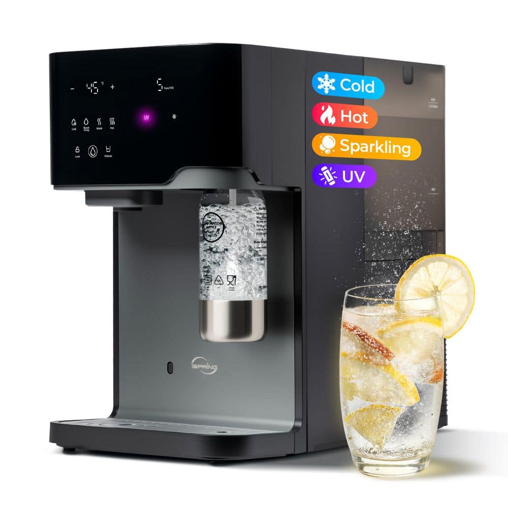 ISPRING RCD100SPKHC Sparkling Water Maker with UV, Hot & Cold ...