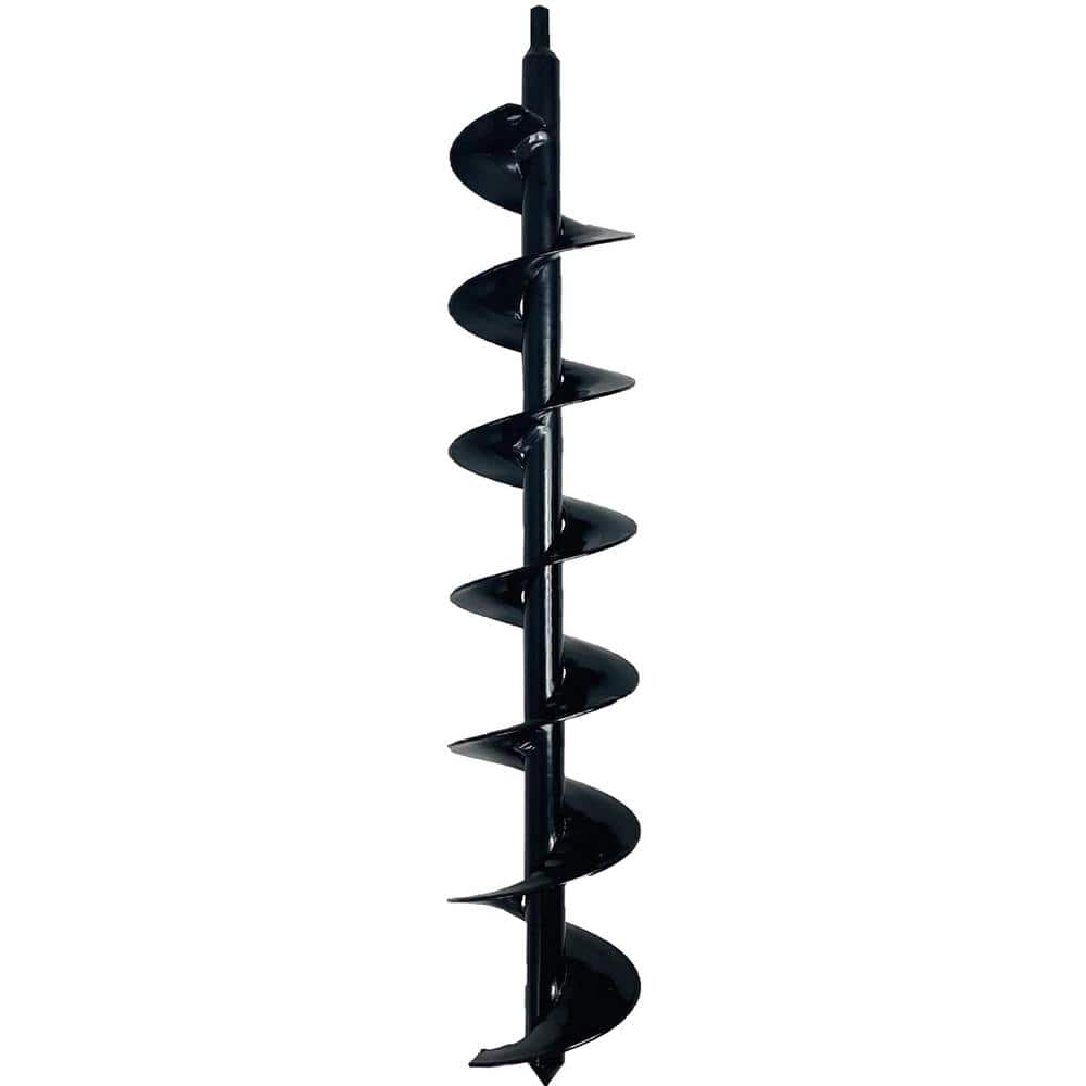 Ashman Online 3.5 in. x 24 in. L Heavy-Duty Metal Auger with Helical Screw Blade for Drill the ...
