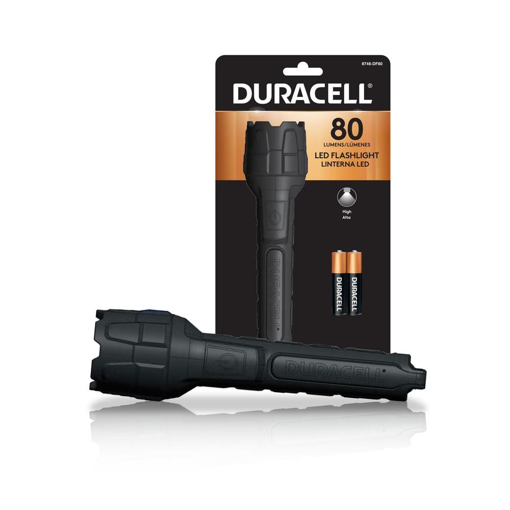 Duracell 80 Lumens Heavy-Duty Rubber LED Flashlight Single Mode with ...