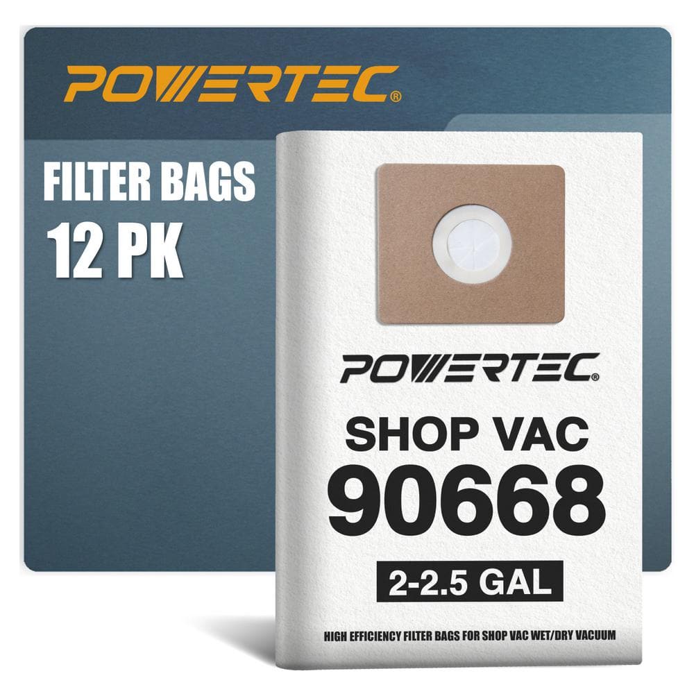 ‎POWERTEC 2-2.5 Gal. Shop Vacuum Bags for Shop Vac Type B 9066800,9066833 Filter Bags ...