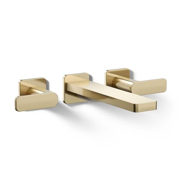 KOHLER Parallel Wall-Mount Bath Faucet Trim in Vibrant French Gold ...
