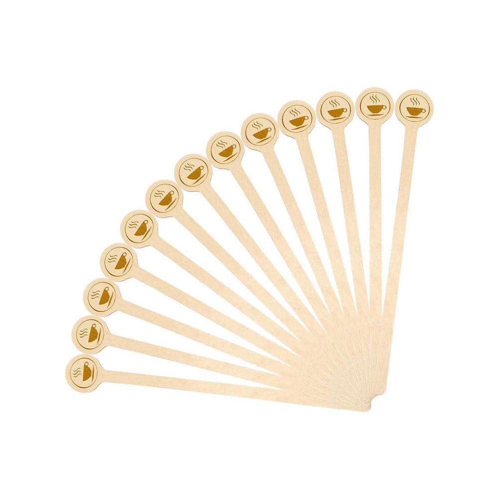 Lynzavix Natural Wood Brown Disposable Birch Coffee Stir Sticks ...