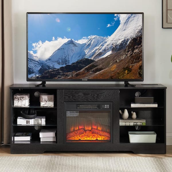 Tv stand with fireplace led lights store