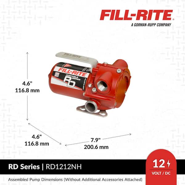 FILL-RITE 12-Volt 12 GPM 1/6 HP Portable Fuel Transfer Pump with ...
