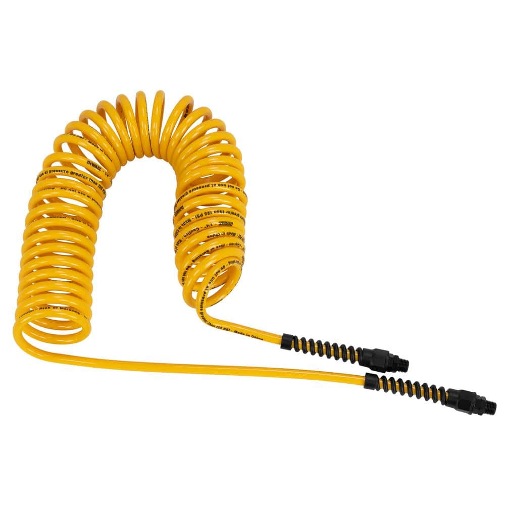 DEWALT 25 ft. 1/4 in. MNPT Polyurethane Recoil Hose DXCM012-0242 - The ...