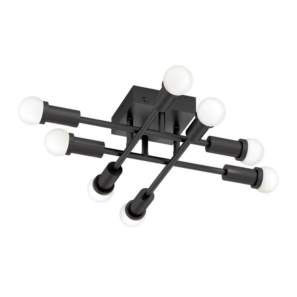 Artika Aristo 20 in. 8-Light Modern Black Integrated LED 3 CCT Flush ...
