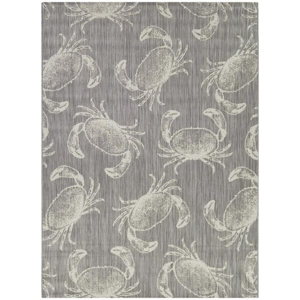 BALTA Sebastiao Taupe 8 ft. x 10 ft. Crabs Indoor/Outdoor Area Rug ...