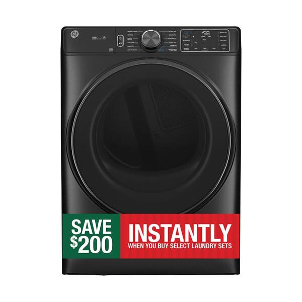 GE 7.8 cu.ft. Smart Front Load Electric Dryer in Carbon Graphite with ...