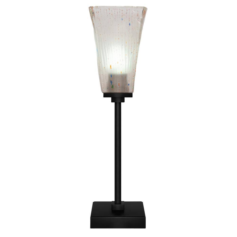 Lighting Theory Quincy 18.25 in. Matte Black Accent Lamp with Glass ...