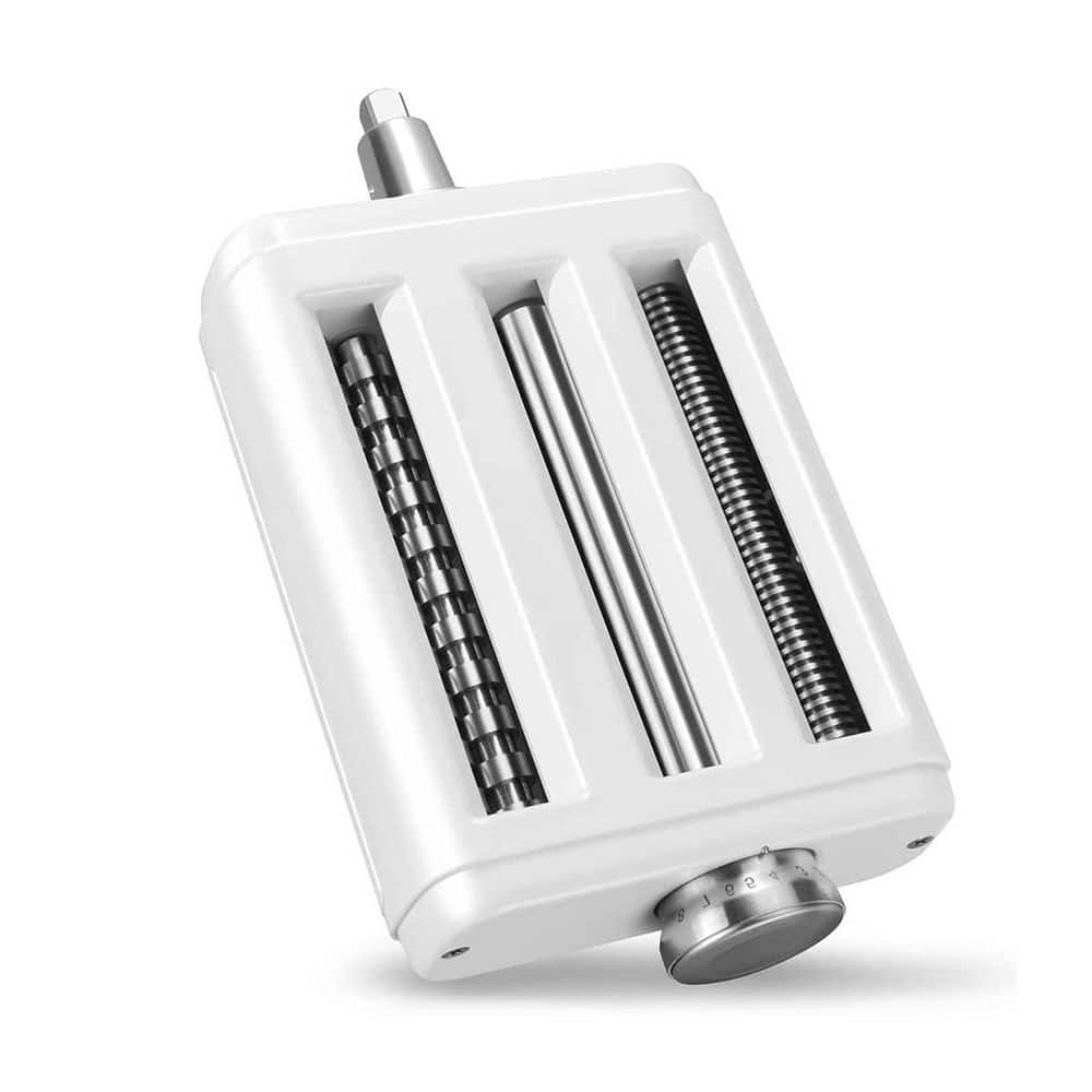 Anqtovp White Stainless Steel 3-in-1 Pasta Maker Attachment Set with ...