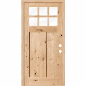 Krosswood Doors 32 in. x 80 in. Craftsman Knotty Alder Right-Hand ...