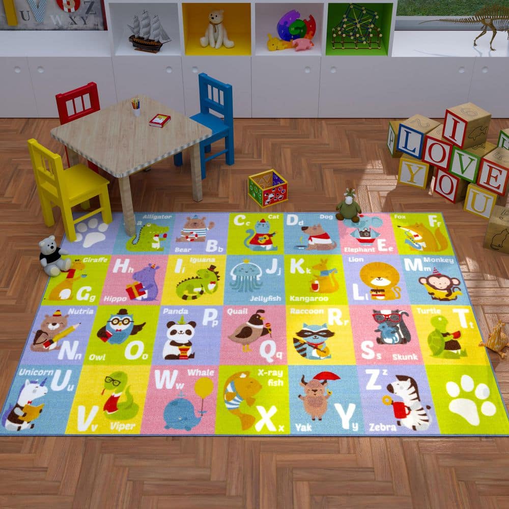 KC CUBS Multi Color Kids Children Bedroom Playroom ABC Alphabet Animal ...
