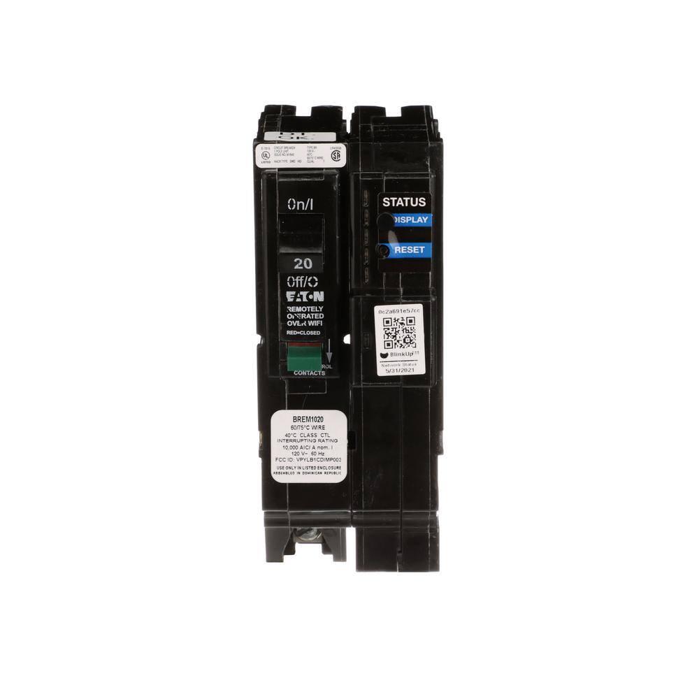 Eaton Smart Circuit Breaker 1-Pole 20 Amp 120-Volt 10 kA Interrupt ...