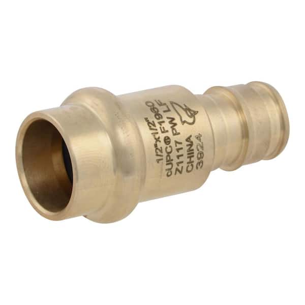 Viega PureFlow 1/2 in. Crimp/Press Zero-Lead Bronze Transition Coupling (25-Pack) 44350 - The ...