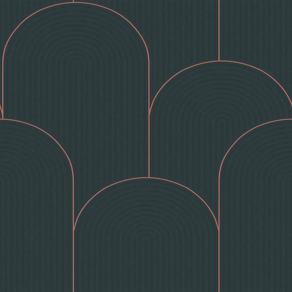 Graham & Brown Lancet Green and Gold Wallpaper 118019 - The Home Depot