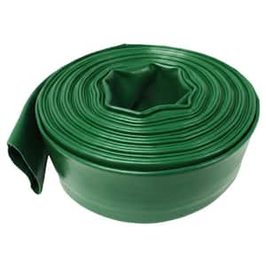 HYDROMAXX 3 in. x 300 ft. Heavy Duty 6 Bar Green Lay Flat Flexible PVC ...