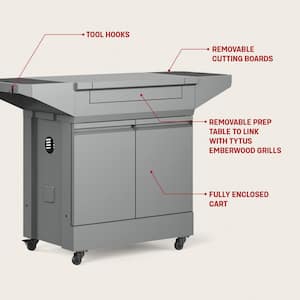 TYTUS Emberwood 2-Burner Gas Propane Griddle with Grill and Prep Cart ...