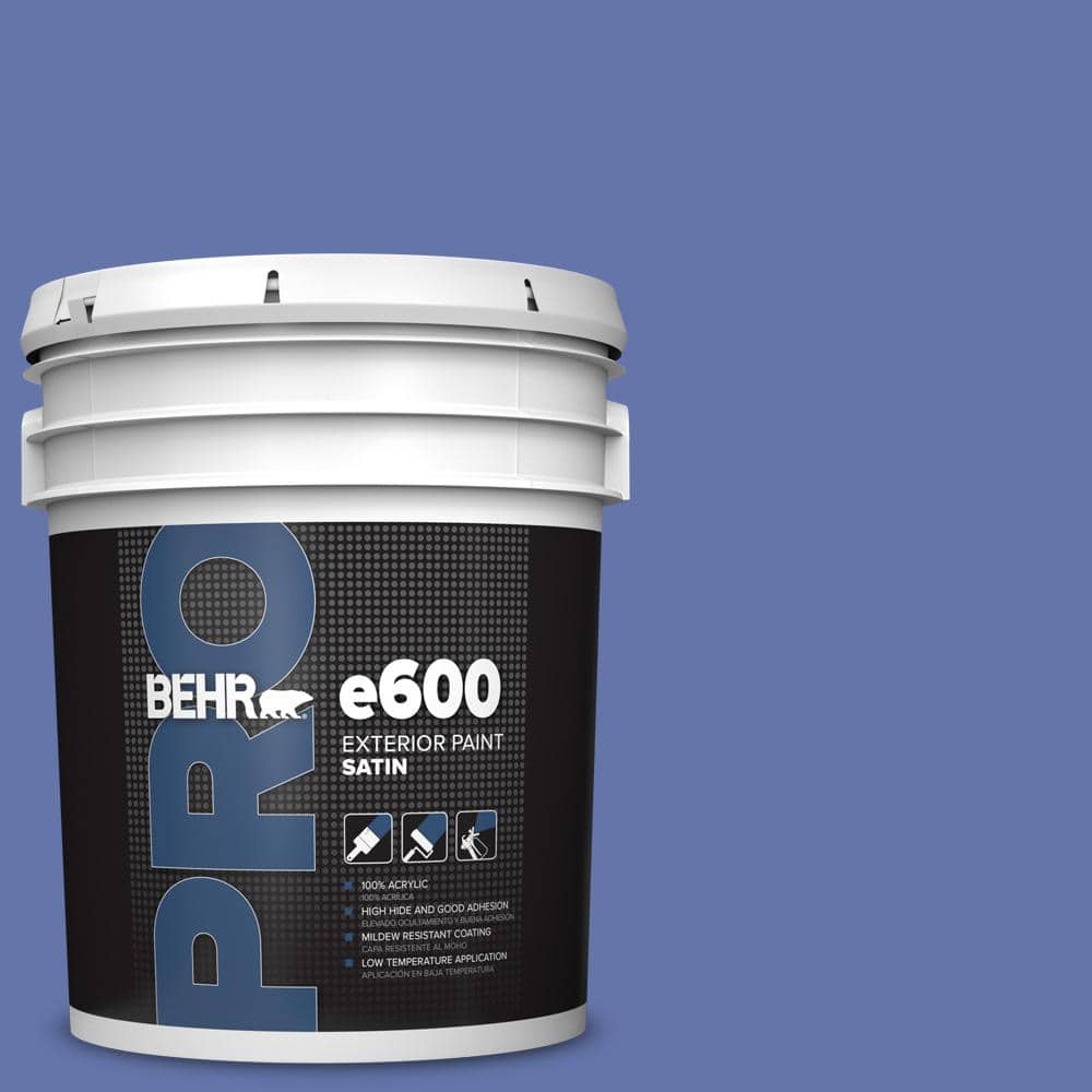 BEHR PRO 5 gal. #600B-6 Sudden Sapphire Satin Exterior Paint PR64305 ...