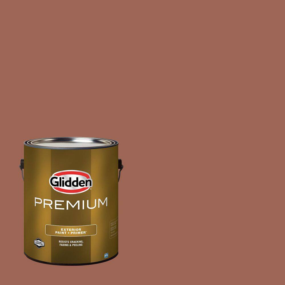 Glidden Premium 1 gal. PPG1067-6 Warm Up Satin Exterior Latex Paint ...