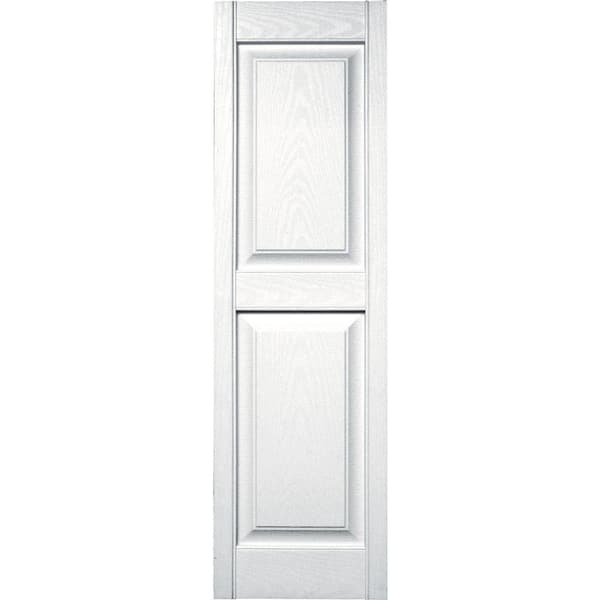 Builders Edge 15 in. x 51 in. Raised Panel Vinyl Exterior Shutters Pair ...