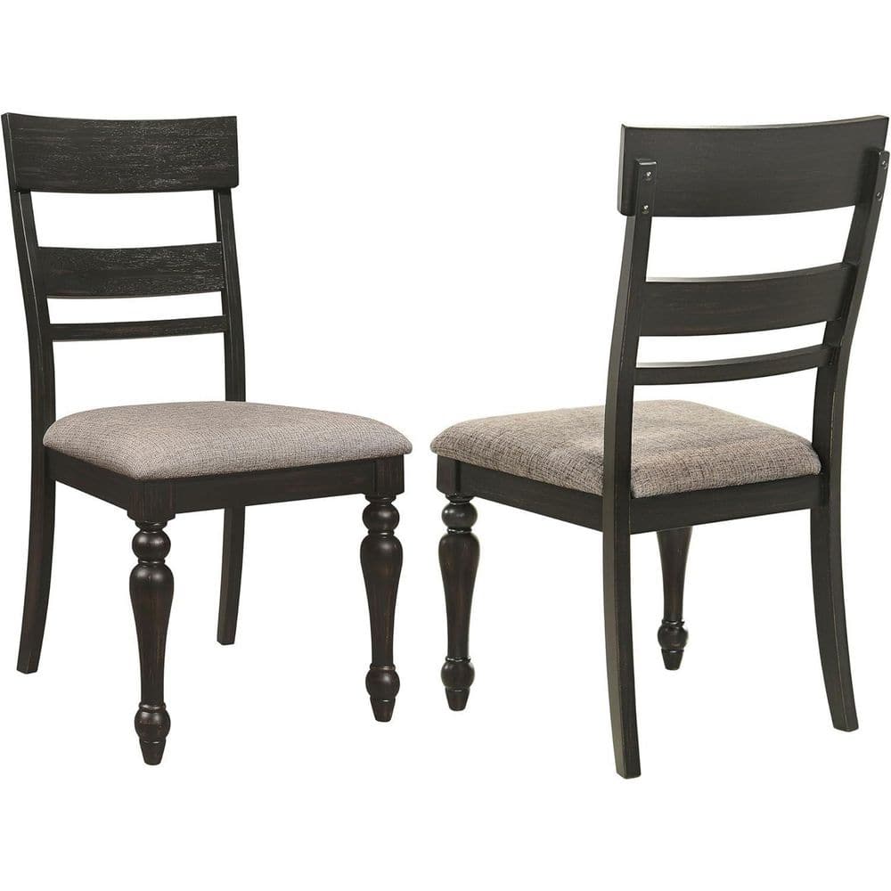 HOME IMPORTS EMPORIUM Charcoal Gray/Stone Brown Fabric Upholstered Wood ...