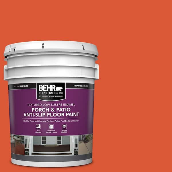 BEHR PREMIUM 5 gal. #P190-7 Inferno Textured Low-Lustre Enamel Interior ...