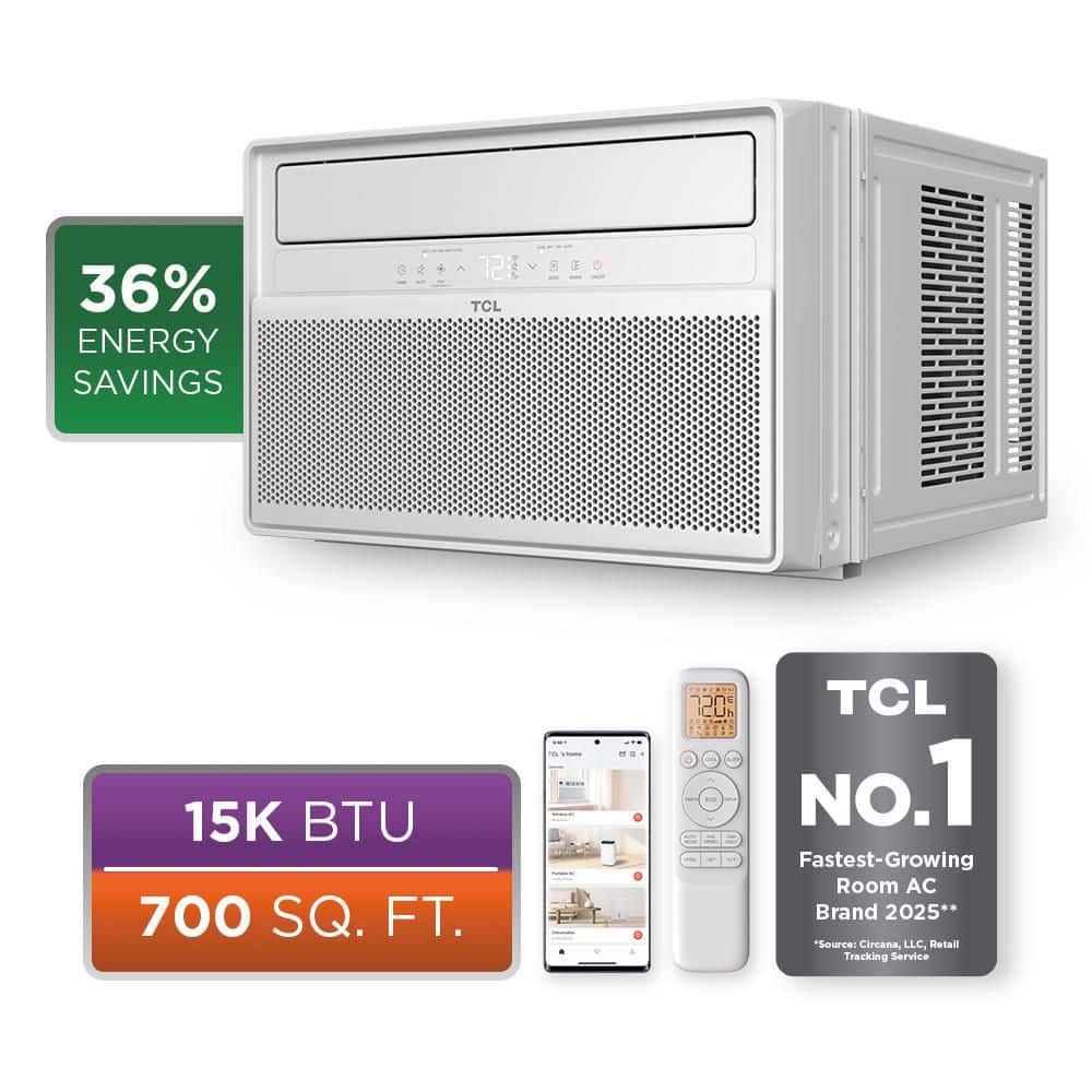 TCL Q Series 15,000 BTU 115 Volts Window AC Cools 700 Sq. Ft. with ...