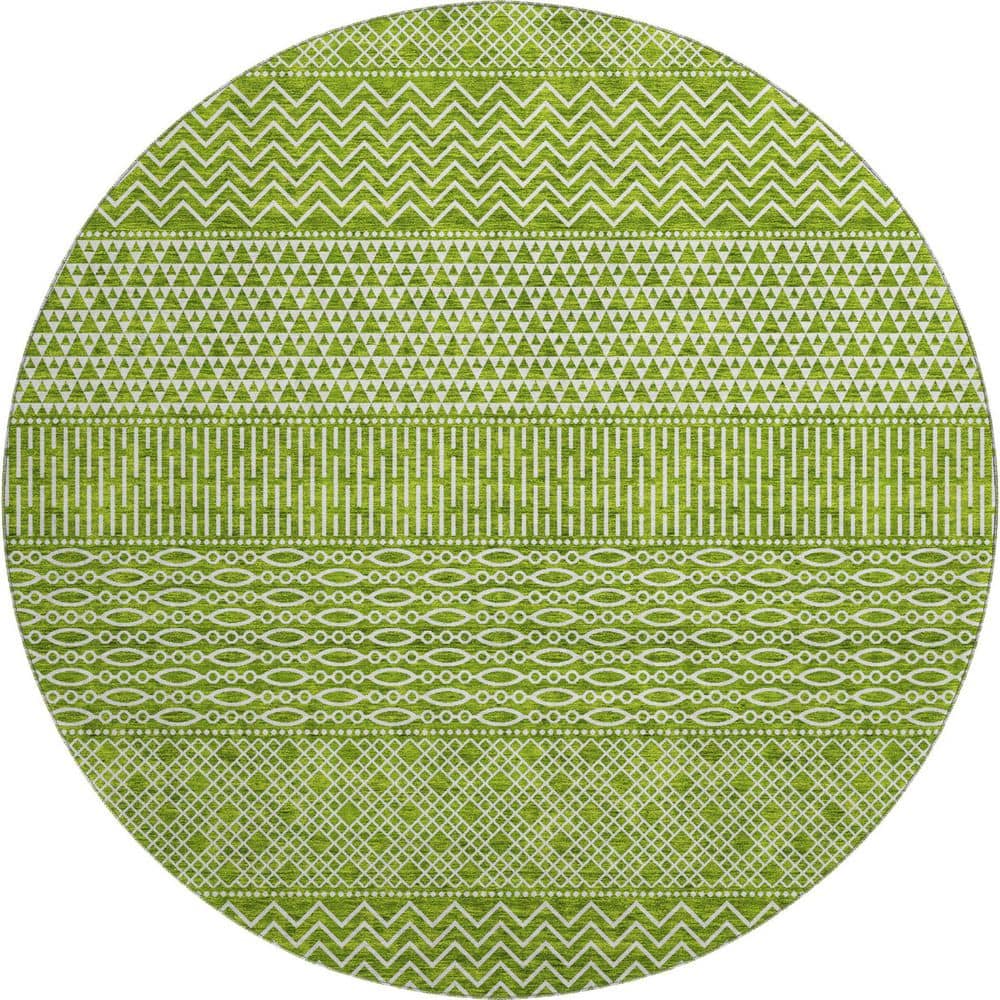 Addison Rugs Mayfield Premium Machine Washable Abstract AMF939 Lime 8 ...