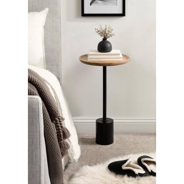 Kate and Laurel Xyler 14.00 in. Natural Round Solid Wood End Table ...