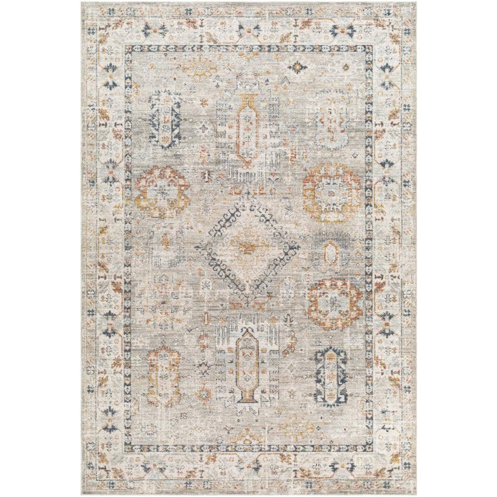 Livabliss Beckham Gray/Cream Medallion 9 ft. x 12 ft. Indoor Area Rug ...