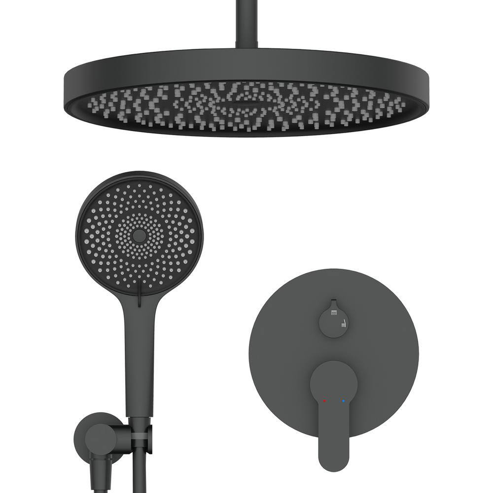 GIVING TREE 4-Spray Patterns 2.0 GPM 12 in. Ceiling Mount Dual Shower ...