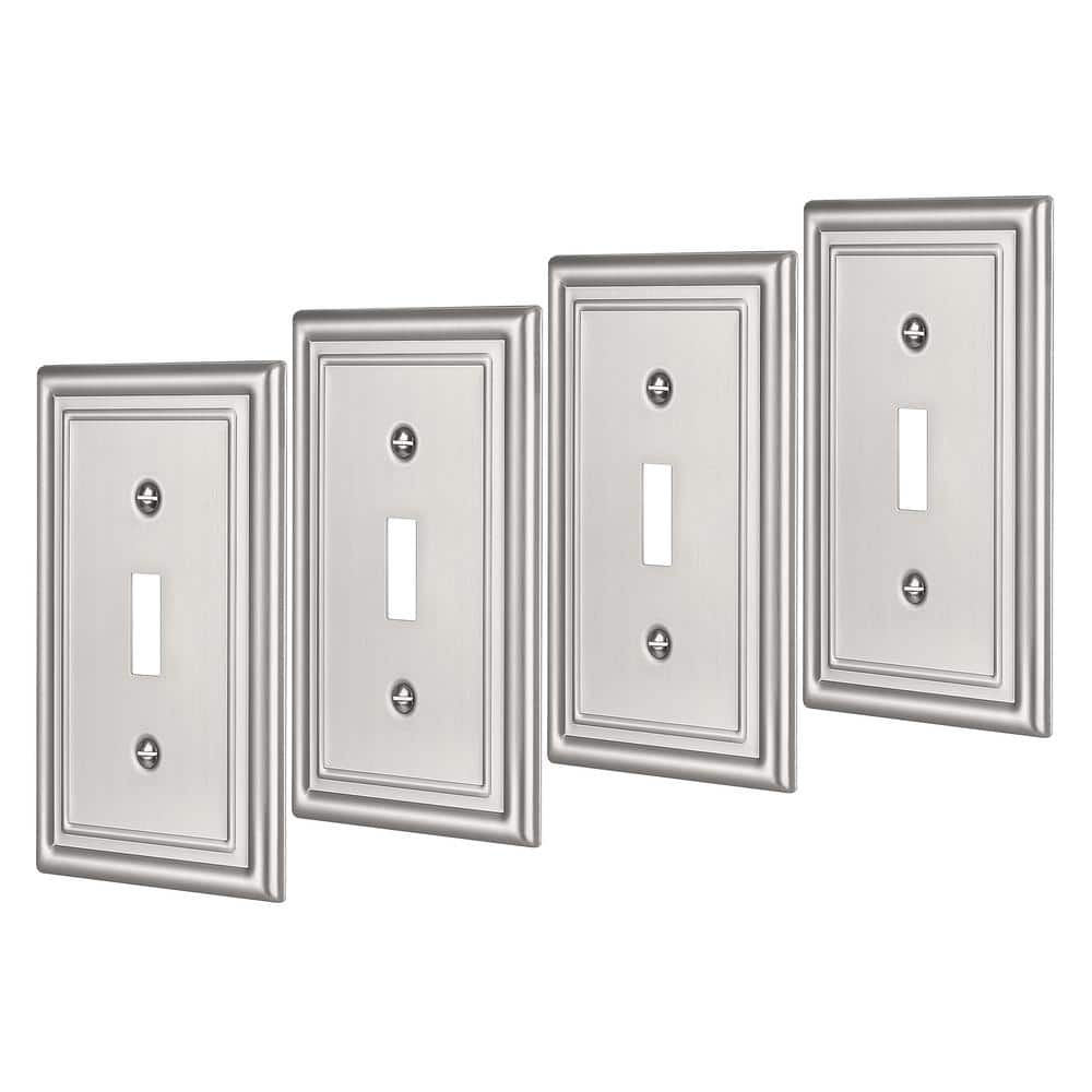 DEWENWILS 1-Gang Brushed Nickel Toggle Metal Wall Plates (4-Pack ...